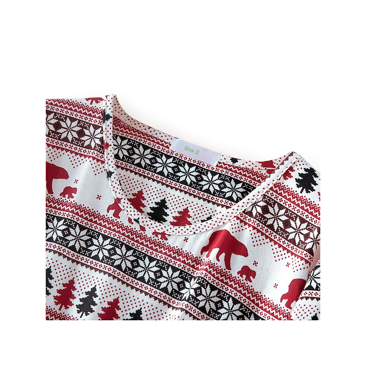 Long Sleeve Nightgowns for Women Soft Cotton Night Shirts Sleepwear Cartoon Night Gown Sleep Shirt Pajama Dress Snowflake Bear Medium