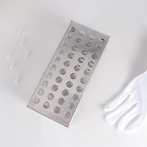 Test Tube Rack Aluminum Blood Collection Tube Holder - School Supply Equipment Storage Organizer for Laboratory (40x12.5)