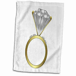 3D Rose Engagement Ring Towel, 15" x 22"