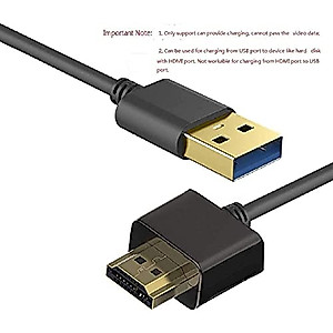 USB to HDMI Cable, Ankky USB 2.0 Male to HDMI Male Charger Cable Splitter Adapter - 0.5M/1.64ft