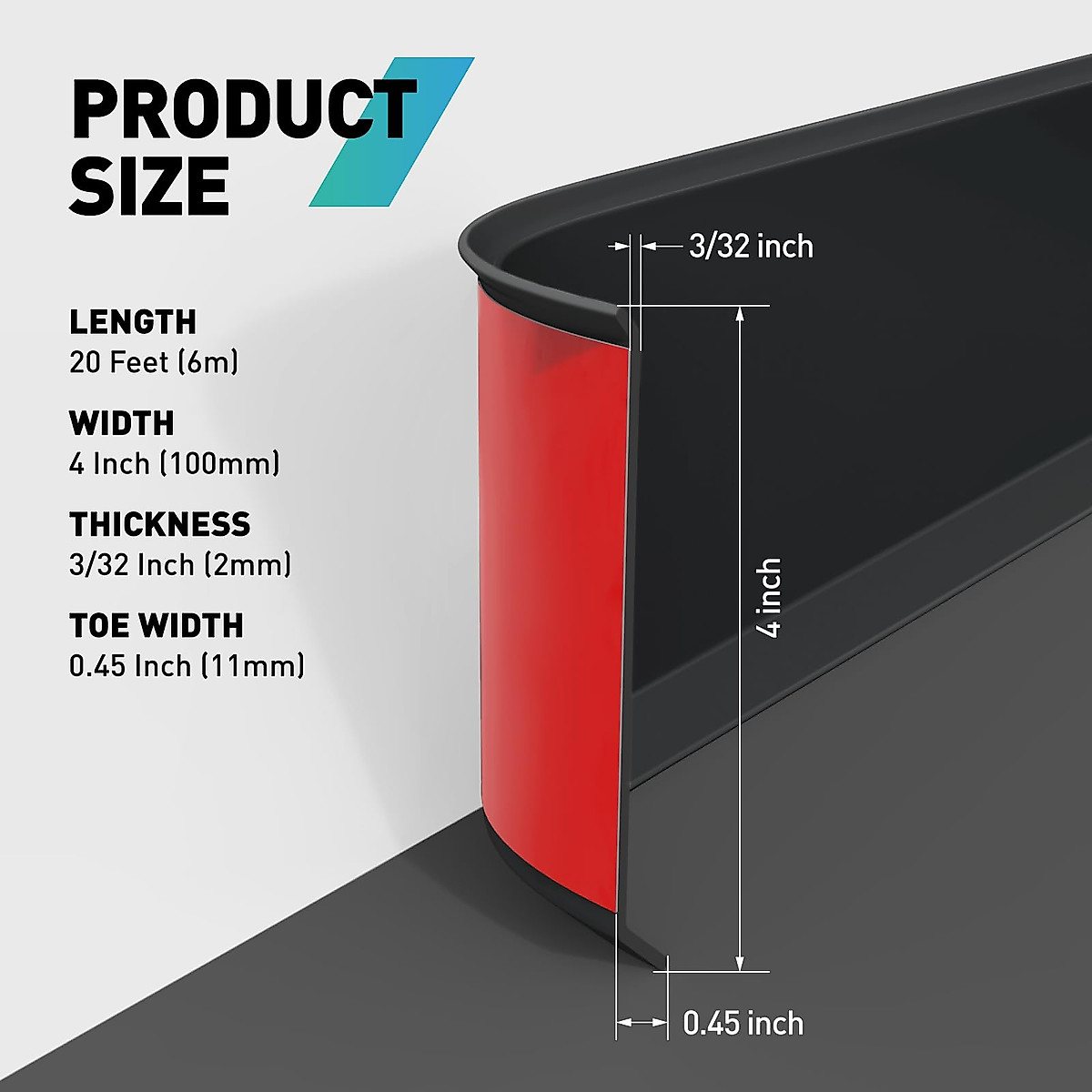 FCSOTSPS Baseboard Trim, 20 Feet *4 Inch Peel and Stick Flexible Baseboard Molding Trim, Self-Adhesive Vinyl Baseboard Cove Base, Base Boards for Walls with 1 PCS Utility Knife (Black)