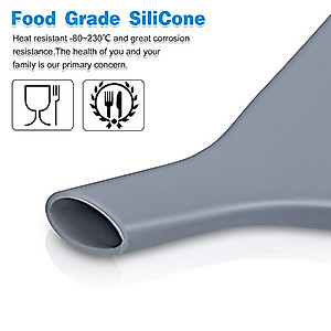 Tinkeep Fan-Shaped Silicone Funnel for Filling Bottles Collapsible Funnel for Kitchen Use Foldable Funnel for Water Bottle Liquid Transter Food Grade Funnel for PowderFDA Gray