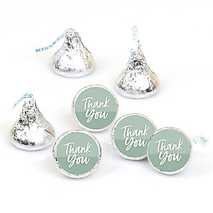 Big Dot of Happiness Sage Green Elegantly Simple - Guest Party Favors Round Candy Sticker Favors - Labels Fit Chocolate Candy (1 Sheet of 108)