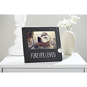 Pearhead Forever Loved Pet Keepsake Picture Frame, Dog Photo Frame for Pet Owners, Dog Memorial Frame, Wall Mount And Tabletop Frame, 4x6 Photo Insert, Black
