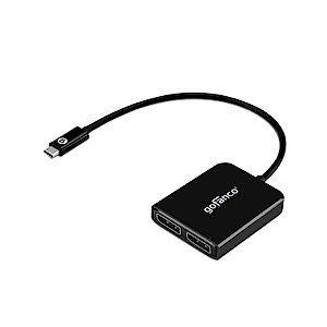 gofanco 4K 30Hz USB-C MST Hub with 2 DisplayPort Displays – USBC to Dual DisplayPort Displays, Extended Display, Thunderbolt 3 & 4 Compatible, Windows Only, No macOS, DP Alternate Mode (USBCMST2DP)