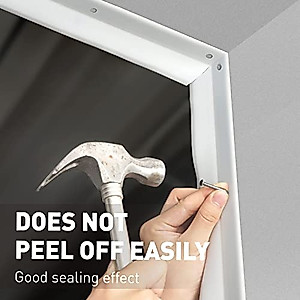 FOSLUOC Garage Door Seal Top and Side Seal Strip 34FT White Adhesive Backed Rubber Weather Stripping Replacement Weatherproofing Universal Sealing Professional.