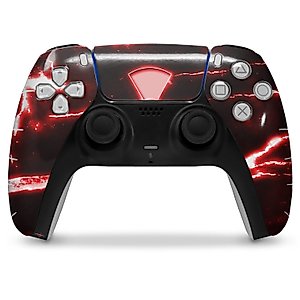WraptorSkinz Skin Wrap compatible with Sony PS5 DualSense Controller Radioactive Red (CONTROLLER NOT INCLUDED)