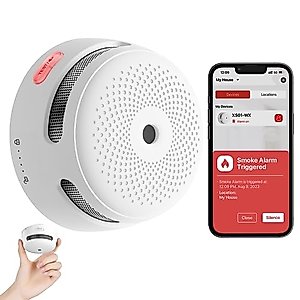 X-Sense Smart Smoke Detector Fire Alarm with Replaceable Battery, Wi-Fi Smoke Detector, App Notifications with Optional 24/7 Professional Monitoring Service, XS01-WX, 1-Pack