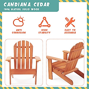 Kids Outdoor Wooden Adirondack Chair for Patio Garden Backyard Porch Pool