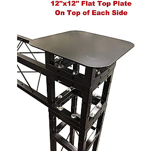 8 ft. Height Black Square Arch Truss System Kit Mobile Portable DJ Moving Head With extra 12"x12" Top Plates For Moving Head Lights