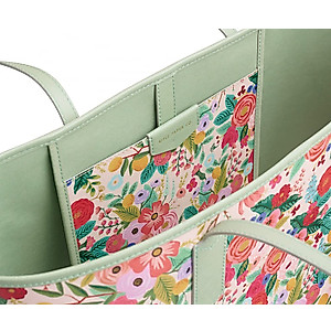 RIFLE PAPER CO. Everyday Tote Bag | for Beach, Gym, Travel and More, Shoulder Bag for Women, Adjustable Snap Tab Closure, 8" Interior Slip Pocket (19" L × 6" W × 12" H), Garden Party