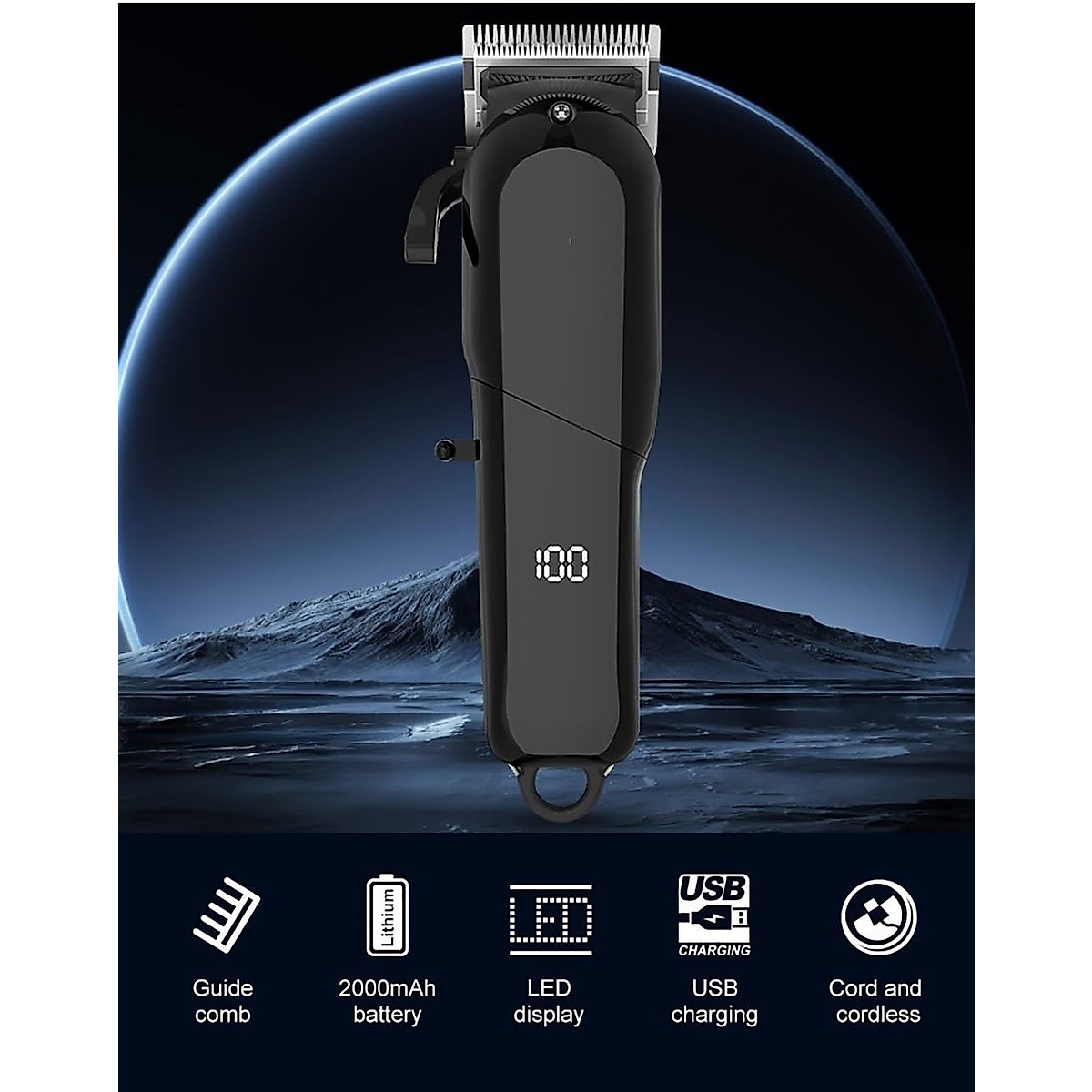 Hair Clippers for Men, Hair Clipper Cordless Hair Cutting Machine Adjustable Barber Professional Hair Trimmer Digital Display Clipper for Men