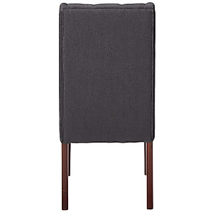 Christopher Knight Home Blythe Tufted Fabric Dining Chairs, 2-Pcs Set, Dark Charcoal / Brown