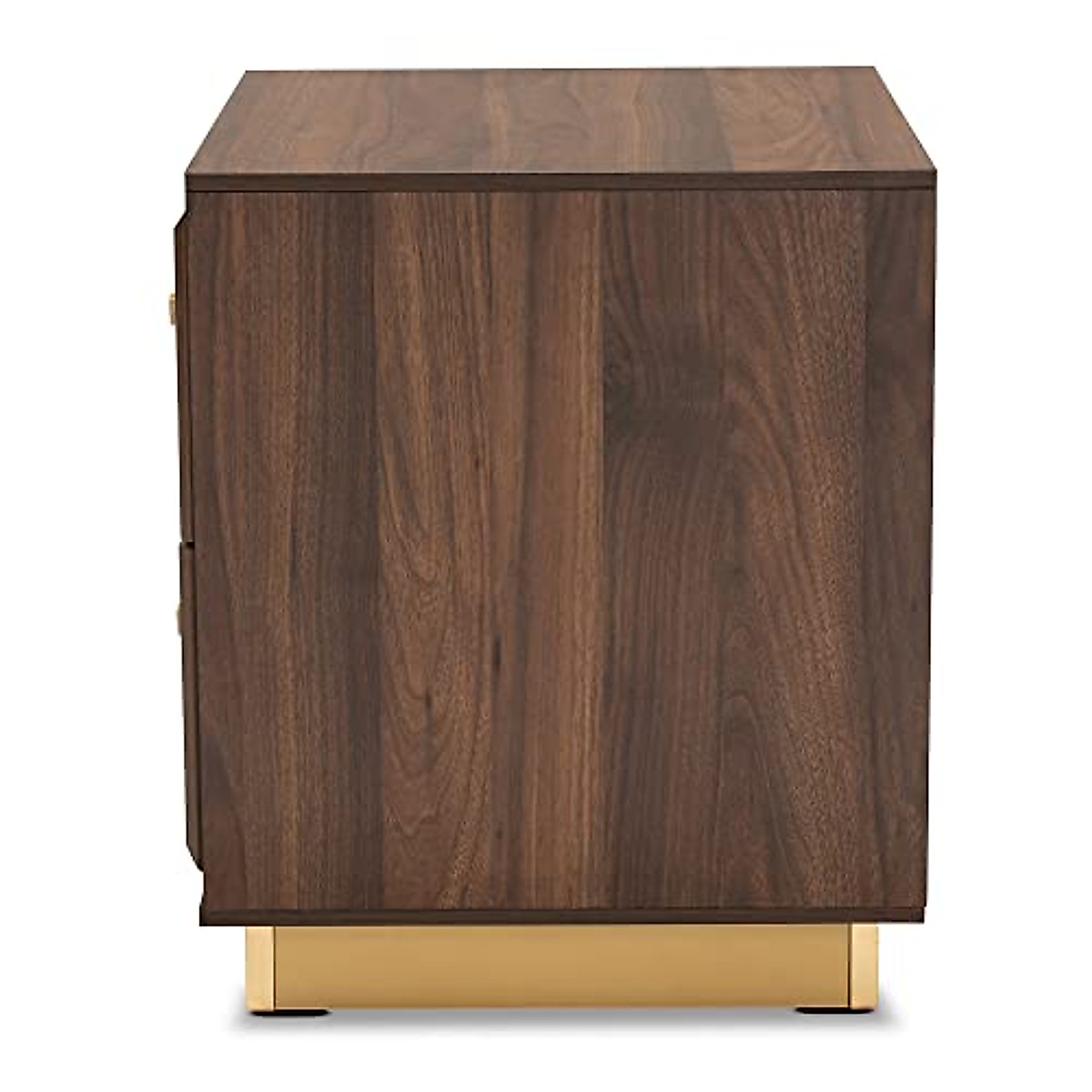 Baxton Studio Cormac Nightstands, Walnut Brown/Gold