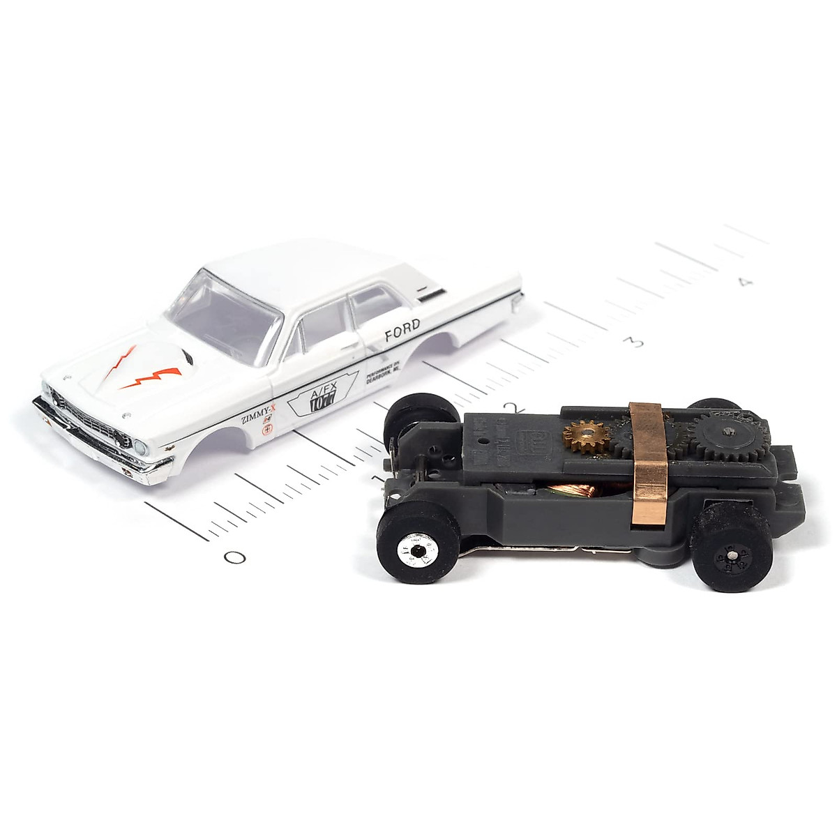 Auto World Thunderjet Cars N Coffee 1964 Ford Thunderbolt (White) HO Scale Slot Car