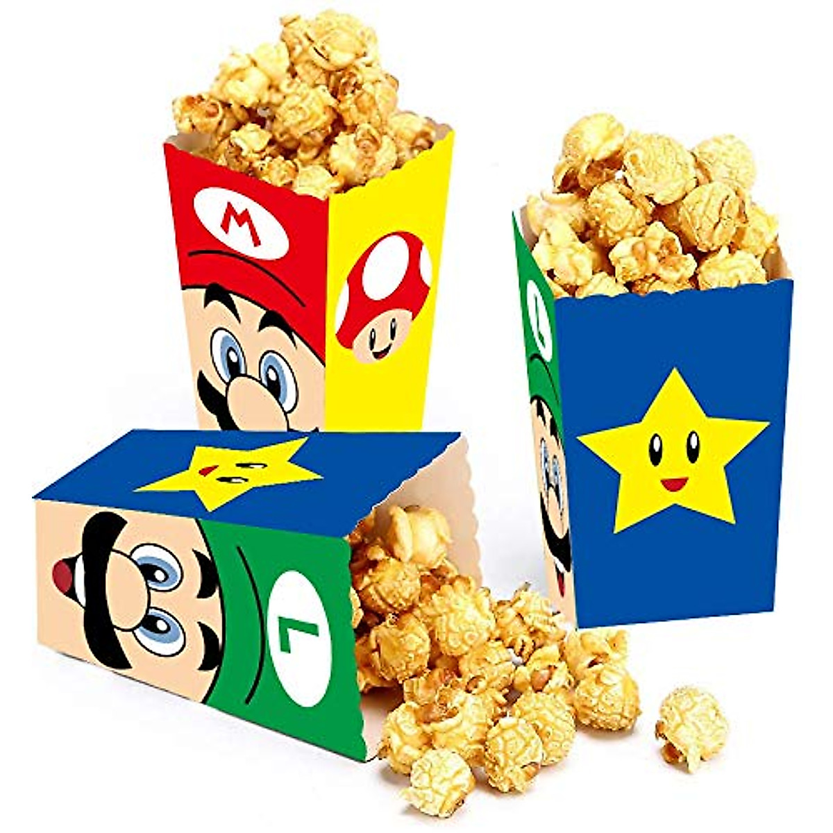 24 Pcs Party Favor Boxes for Kids Birthday Party Supplies, Party Popcorn boxes for Kids Party Favors