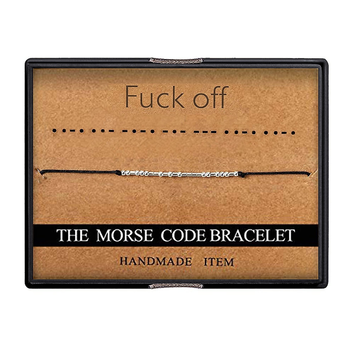 Ldurian Morse Code Bracelet for Women- Fuck Off Inspirational Morse Code Bracelets Ajustable string Bracelet Secret Message Friendship Gifts