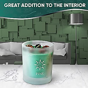 BrightWize Pine Candle Scented with 5 Real Pine Cones, Soy Candles, Scented with Green Leaves, Pine, Eucalyptus, Sage