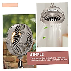 UKCOCO 1 Set Fan Small Fan Vintage Table Fan Table Stand Fan Rechargeable Fan Small Battery Fan Small Portable Fan Office Table Fan Table Cooling Fan Lovely Desk Fan Plastic Grey Office
