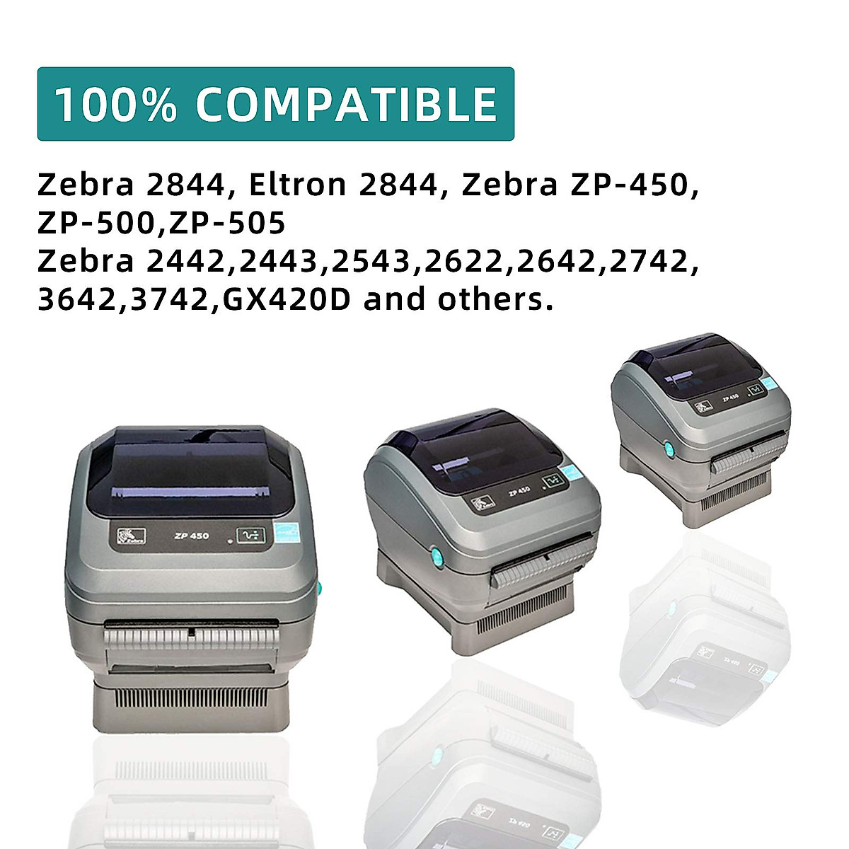 4 Rolls 450 Labels 4x6 Direct Thermal Shipping Labels Compatible with Zebra 2844 Zp-450 Zp-500 Zp-505, LabelChoice 1" Core Permanent Adhesive Sticker Labels for Rollo, MUNBYN Printer