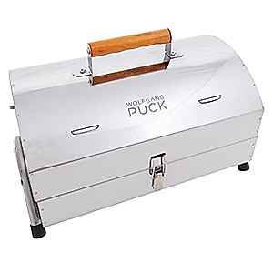 Wolfgang Puck Stainless Steel Portable Charcoal Grill (Renewed)