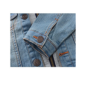 Mallimoda Kids Boys Girls Hooded Denim Jacket Zipper Coat Outerwear Style 2 Blue13-14 Years