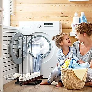 Metal Hanger Storage Organizer Clothes Hanger Holder Portable Hanger Organizer Stacker Sturdy Hanger Storage Rack Coat Clothes Stand Hanger Kids Adult Hanger Caddy for Closet Laundry Room (Black)