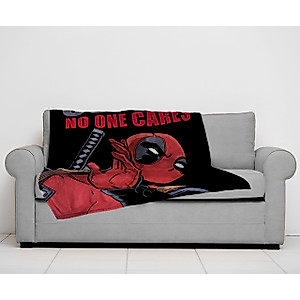 Marvel Deadpool Plush Throw Blanket - Measures 50 x 70 inches, Red and Black Super Soft Lightweight Fleece Bedding
