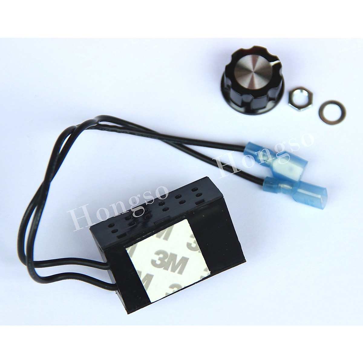 Hongso Fireplace Stove Blower Fan Variable Rheostat Speed On/Off Switch Ctrl with 2 Male Connectors, Fireplace Fan Speed Control