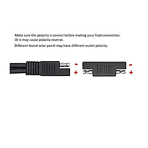 Solar Panel Connectors 10AWG Compatible with MC4 Connecter to SAE Adapter PV Extension Cable Wire for RV Caravan Solar Panels Battery Charger kit with Two SAE to SAE Polarity Reverse Adapters