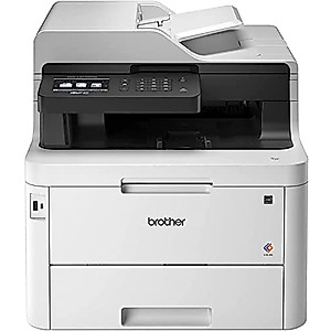 Brother MFC-L3770CDW Wireless Color All-in-One Laser Printer, Auto 2-Sided Printing, 3.7 Inch Color Touchscreen, Print Scan Copy, 30-Sheet Capacity, Bundle with FLASNAKE Printer Cable