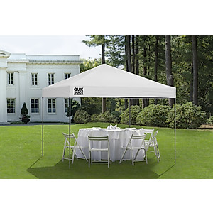 Quik Shade 10' x 10' Expedition 100 Square Feet of Shade Straight Leg Base Outdoor Pop-Up Canopy - White