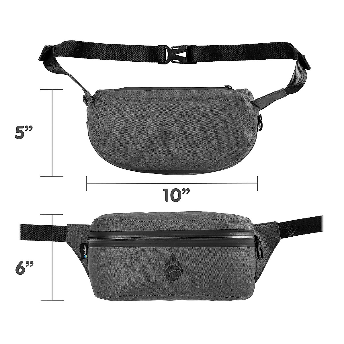 Skog Å Kust FannySåk Airtight & Waterproof Floating Waist Bag | for Kayaking, Rafting, Boating, Swimming, Camping, Hiking, Beach, Fishing | Grey