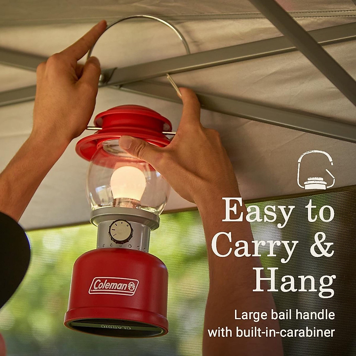 Coleman Classic LED Lantern, 300L/500L Handheld Lantern with Hanging Handle, Durable & Water-Resistant Lantern with Long Runtime for Camping, Emergencies, & at-Home Usage