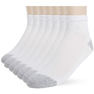 Hanes mens Freshiq X-temp Comfort Cool Ankle Socks, 6-pack casual socks, White/Grey, 6 12 US