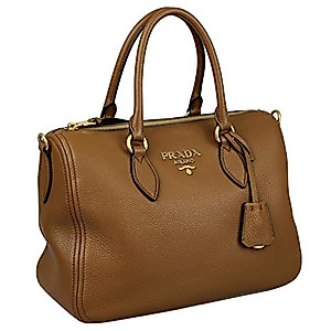 Prada Vitello Leather Cannella Brown Phenix Handbag 1BB023