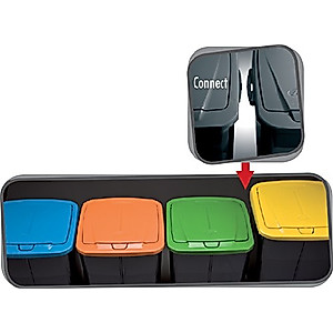 Mondex pls8081-19 25 Litre Plastic Roll Top Bin Waste Bin Metal Grey with Lid 36 x 21.5 x 51 cm, Plastic, Gray, (25 L) EU