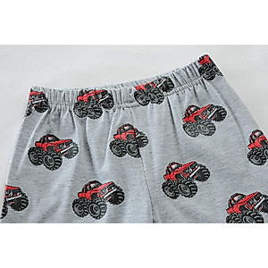 Little Hand Toddler Boys Monster Truck Pajama Green Pick-up Truck Pyjamas Kid Pjs Sleepwear for Boy 3t