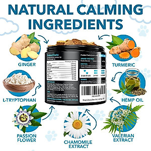Dog Calming Treats - Helps with Situational Dog Anxiety, Separation, Barking, Stress Relief - Calming Aid for All Breeds & Sizes