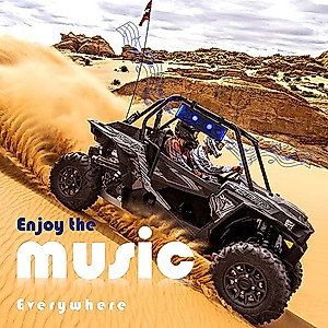 purevox UTV Sound Bar 16 Inch 4-Speaker ATV SoundBar UTV Sound System SXS Speakers Waterproof Bluetooth Connectivity with Multicolor LED Lighting for UTV ATV Golf Cart Marine Boat