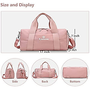 Kysaxnun Small Pink Gym Travel Duffle Bag for Women with Shoe Compartment for Sports Boxing