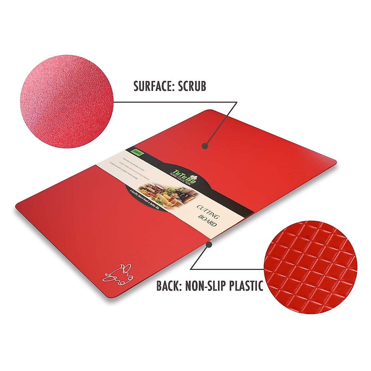 Fotouzy Plastic Cutting Board Flexible Mats With Food Icons, Set of 4, BPA-Free, Non-Porous, Upgrade 100% Anti-skid back and Dishwasher Safe, Rainbow Colors