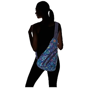 Sakroots Women's On The Go Sling Backpack in Nylon Eco Twill, Royal Blue Seascape 2