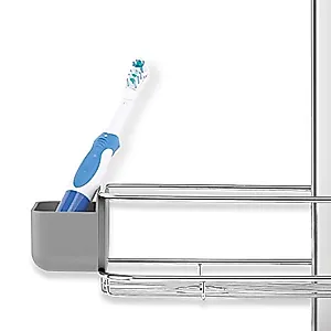 simplehuman Adjustable and Extendable Shower Caddy Large, Stainless Steel and Anodized Aluminum