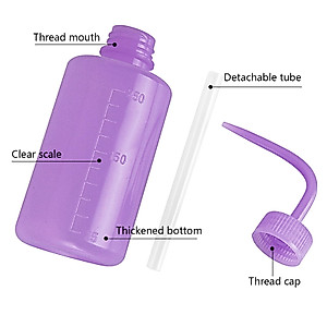 DERSTRA Wash Bottles - 2pcs 250ml Safety Wash Bottle Watering Tools, Economy Plastic Squeeze Bottle Medical Label Green Soap Cleaning Washing Bottle (Purple)