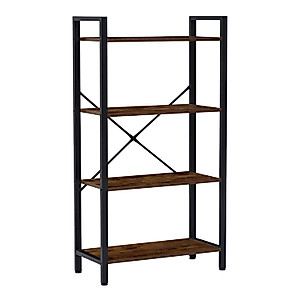 Bookshelf Vintage 4 Tier Solid Wood Bookshelf Bookcase Display Shelf Rack Storage Organizer for Home Office