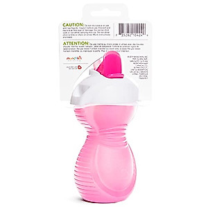 Munchkin® Click Lock™ Flip Straw Toddler Cup, 9 Ounce, Pink