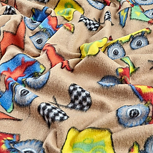 Polar Fleece Monster Trucks Tan, Fabric by the Yard