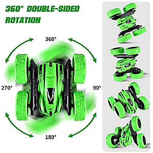 CPSYUB Remote Control Car, RC Car Double Sided Fast Off-Road Stunt RC Toy Car, Rechargeable RC Crawler Toys for Ages 4, 5, 6, 7, 8, 9, 10, 11, 12 Year Old Boys Girls Gifts