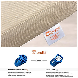 PURPLE LEAF Patio Sunbrella Counter Height Bar Stools 24" H Set of 2 Modern Rattan Bar Chairs Aluminum Stool Outdoor Wicker Barstools with Back and Cushion for Garden Kitchen Island